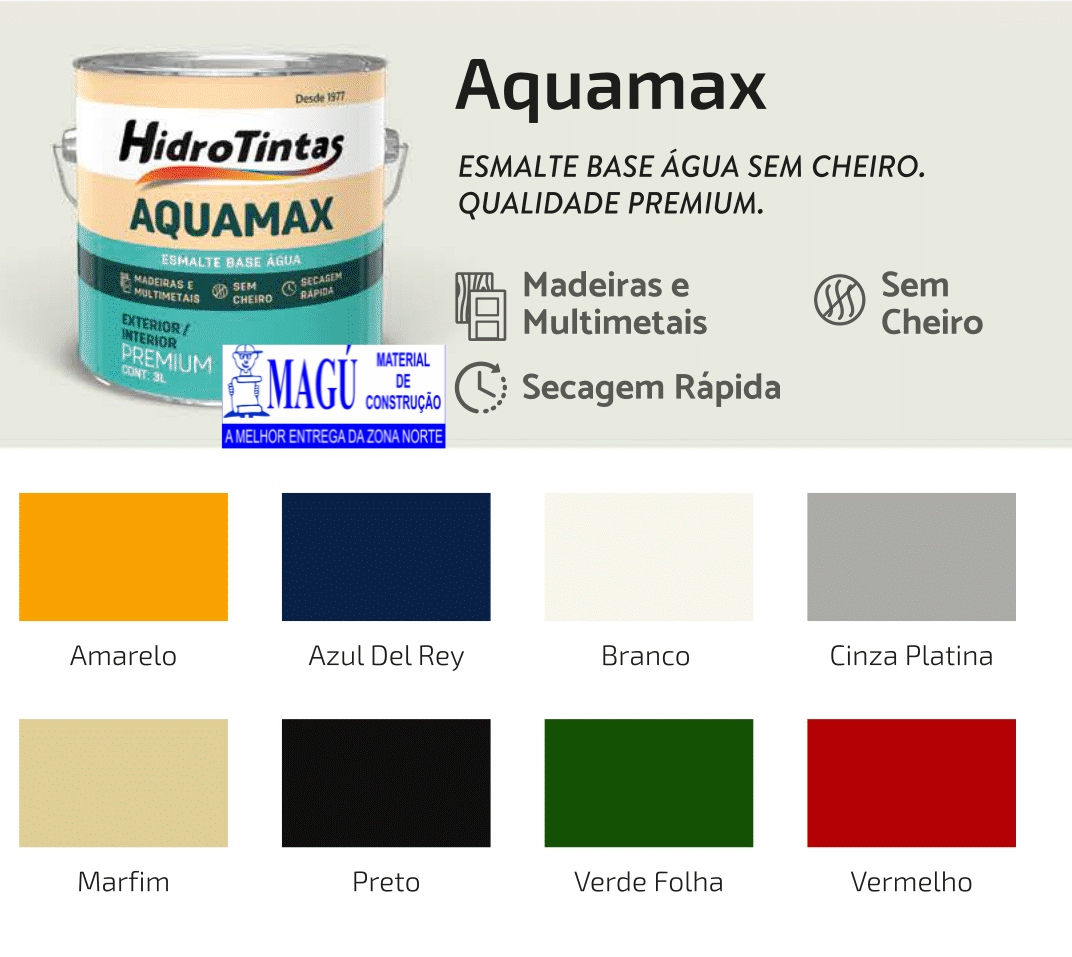 Tinta Esmalte a Base Água Aquamax - Hidrotintas